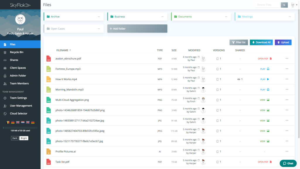 SkyFlok Next Generation Secure File Sharing & Storage